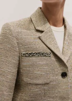 ME+EM Metallic Short Patch Pocket Jacket