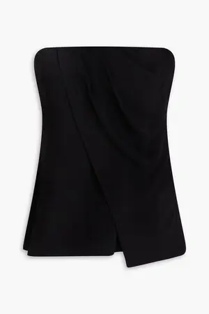 ANINE BING Halle Strapless Draped Stretchcrepe Top