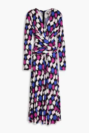 Diane Von Furstenberg Dorothee Printed Lyocell And Woolblend Jersey Midi Dress - Multicolor