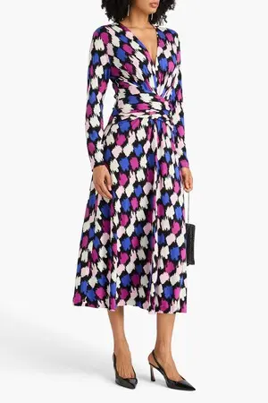 Diane Von Furstenberg Dorothee Printed Lyocell And Woolblend Jersey Midi Dress