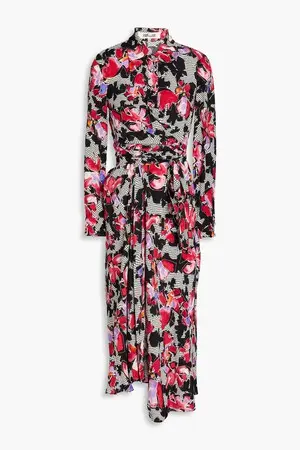 Diane Von Furstenberg Tori Printed Crepe Midi Wrap Dress - Red
