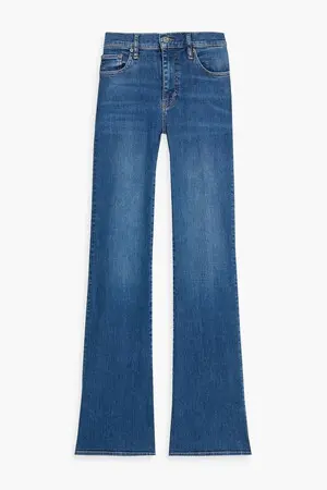 FRAME The Icon Long Midrise Flared Jeans - Mid Denim