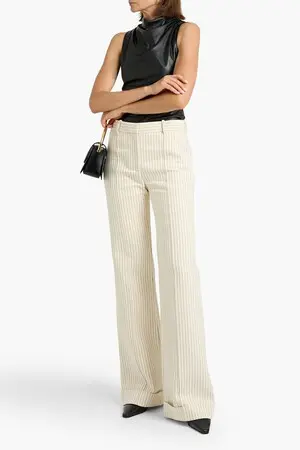 Adam Lippes Deeda Pinstriped Cottonblend Twill Wideleg Pants