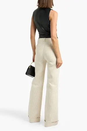 Adam Lippes Deeda Pinstriped Cottonblend Twill Wideleg Pants