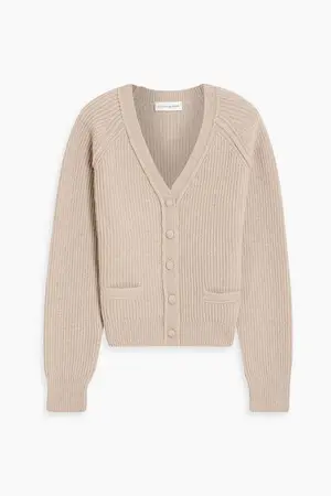 Victoria Beckham Ribbed Wool And Cashmereblend Cardigan