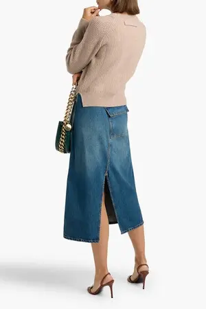Victoria Beckham Ribbed Wool And Cashmereblend Cardigan