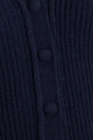 Victoria Beckham Ribbed Wool And Cashmere Blend Cardigan