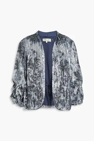 Diane Von Furstenberg Laredo Sequined Printed Tulle Jacket