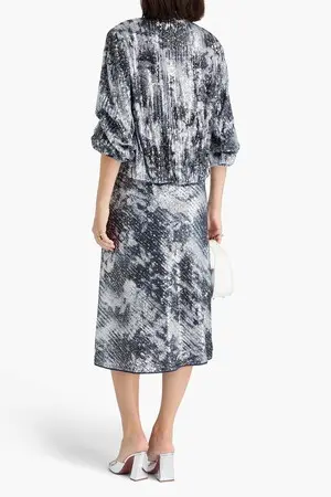 Diane Von Furstenberg Laredo Sequined Printed Tulle Jacket
