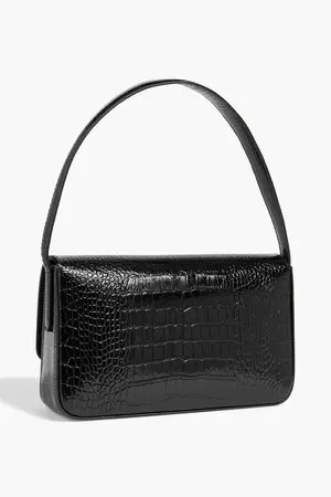 ANINE BING Elly Crocodile-effect Leather Shoulder Bag