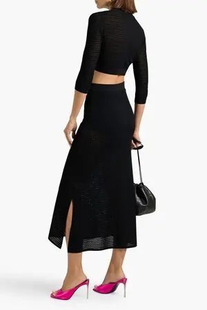 Victoria Beckham Pointelle-knit Midi Skirt