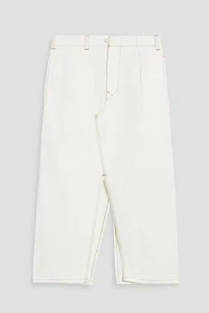 Victoria Beckham Asymmetric Denim Midi Skirt - Ivory