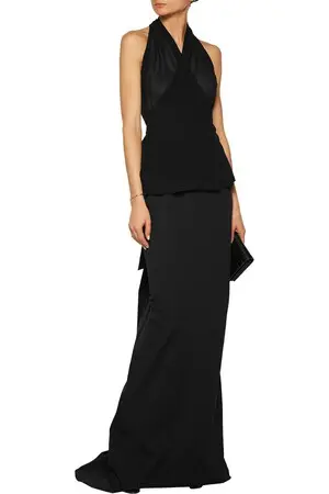 Rick Owens Silkchiffon Halterneck Wrap Top