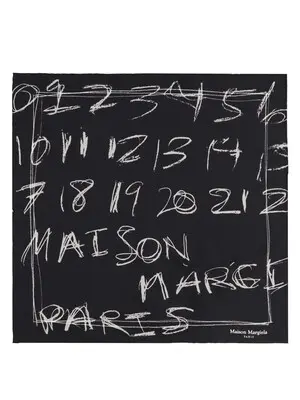 MAISON MARGIELA Printed Silk Foulard - Black