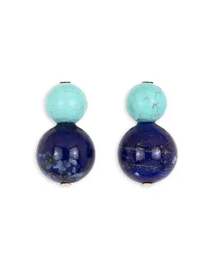 JENNIFER BEHR Cara Lapis & Turquoise Earrings - Lapis Multi
