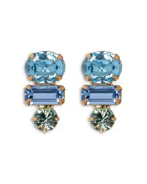 JENNIFER BEHR Patricia Triple Stone Drop Earrings - Sky