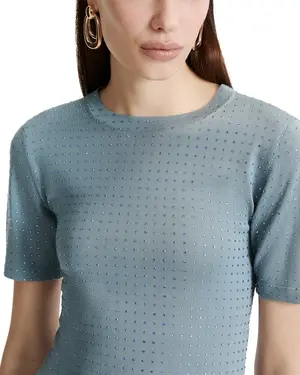 Marella Embellished Short Sleeve Knit Top