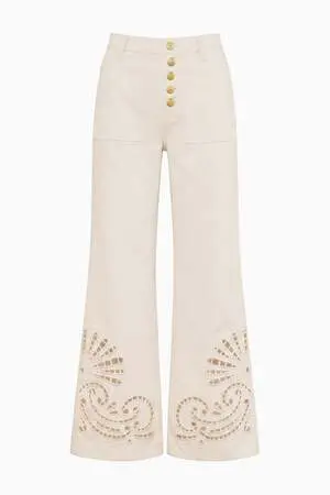 Ulla Johnson Lou Jean With Eyelet Embroidery - Cowrie