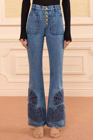 Ulla Johnson The Lou Jean With Eyelet Flare