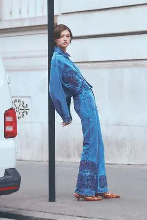Ulla Johnson Bobbi Embroidered Denim Jacket
