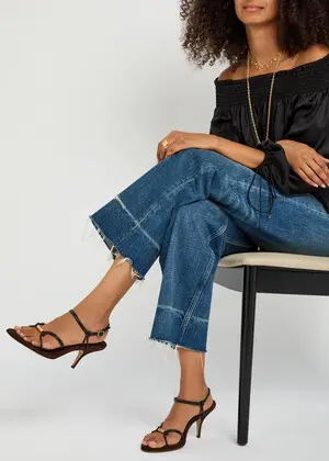 Chloé Matilda 90 Leather And Suede Sandals