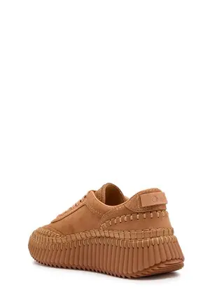 Chloé Suede Panelled Sneakers - Camel