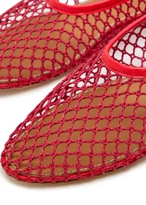 Staud Alba Woven Ballet Flats - Red