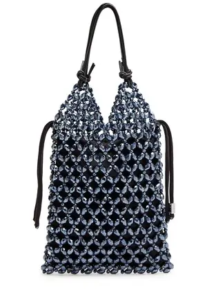 Staud Karla Crystal-beaded Top Handle Bag