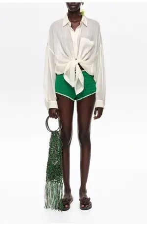 Bimba Y Lola Embroidered Knit Shorts