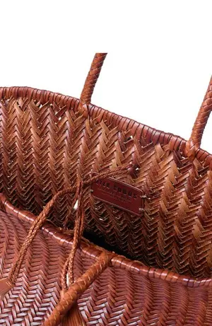 HYER GOODS Leather Mercato Woven Tote