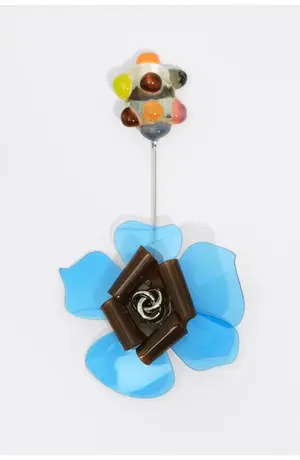 Bimba Y Lola Flower Resin Statement Earrings