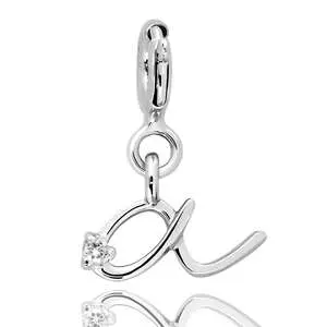 HINCH & LIU Sterling Initial Charm With Lab Grown Diamond
