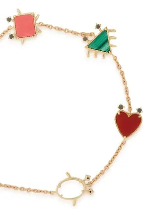 Yvonne Léon 9kt Charm Bracelet With Gemstones