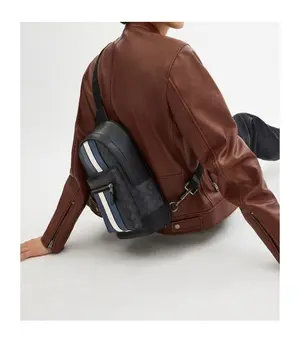 COACH West Pack In Signature Canvas With Varsity Stripe
