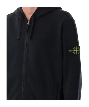 Stone Island Logo Patch Zip-up Hoodie
