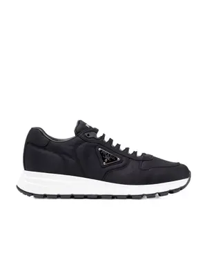 Prada Logo-plaque Lace-up Sneakers - Black