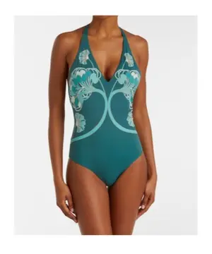 La DoubleJ Printed Halterneck Swimsuit