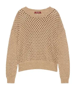 Max Mara Sequined Open Knit Sweater