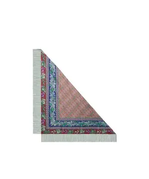 La DoubleJ Fringed Printed Silk Twill Scarf - Gray