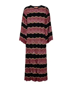 La DoubleJ Hang Ten Cotton-blend Lamé Kaftan - Black