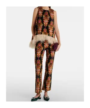La DoubleJ 24/7 Printed Cropped Cotton Flared Pants