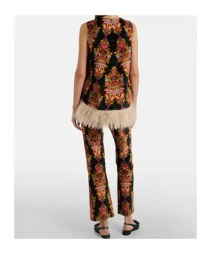 La DoubleJ 24/7 Printed Cropped Cotton Flared Pants