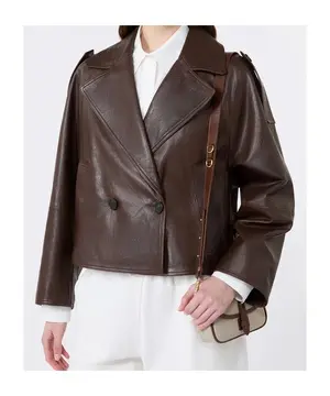 Max Mara Cropped Double-breasted Jacket - Chocolate