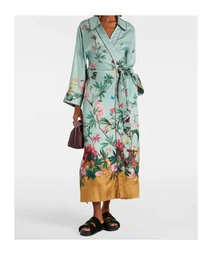 La DoubleJ Floral Print Wrap Robe
