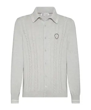 Brunello Cucinelli Cable-knit Cardigan - Grey