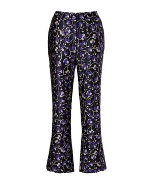 La DoubleJ 24/7 Honeysuckle Jacquard Straight Pants - Black
