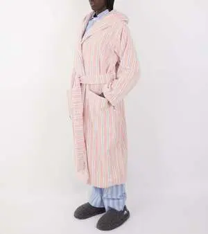 TEKLA Striped Hooded Bathrobe