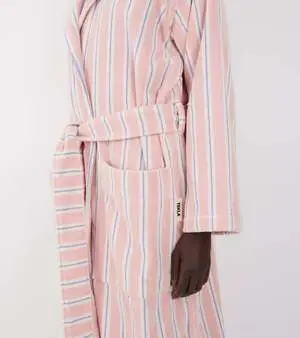 TEKLA Striped Hooded Bathrobe