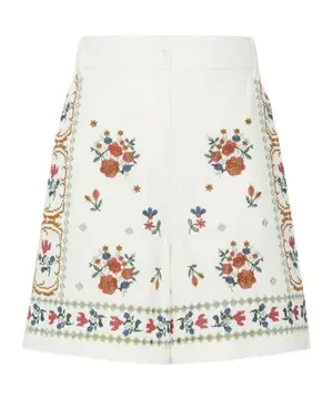 Max Mara Embroidered Cotton Bermuda Shorts
