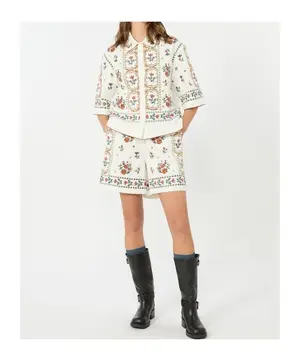 Max Mara Embroidered Cotton Bermuda Shorts